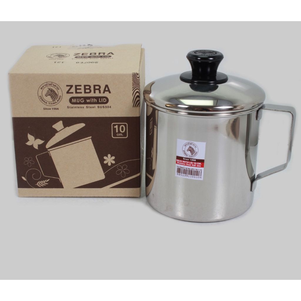 Zebra Stainless Steel Mug With Lid (9cm/10cm/11cm/12cm) | Shopee Malaysia