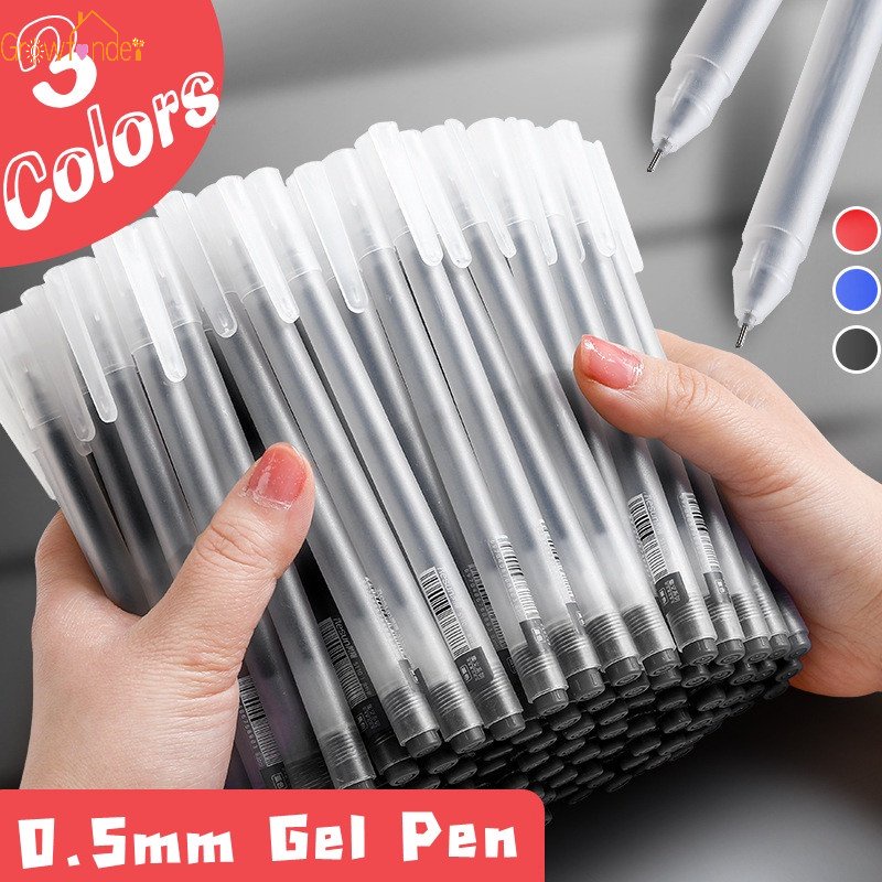 0.5mm Ultra Fine Frosted Shell Gel Pen Black/Blue/Red Ink Refills Sign ...