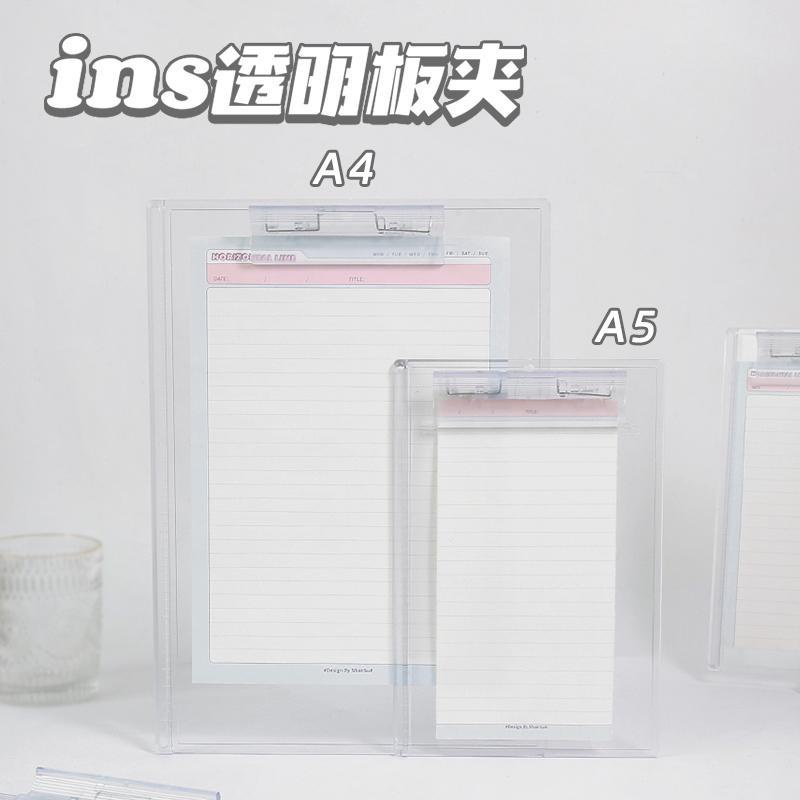 Cute Transparent A4 Note Book Paper Storage Folder Menu A5 Writing ...