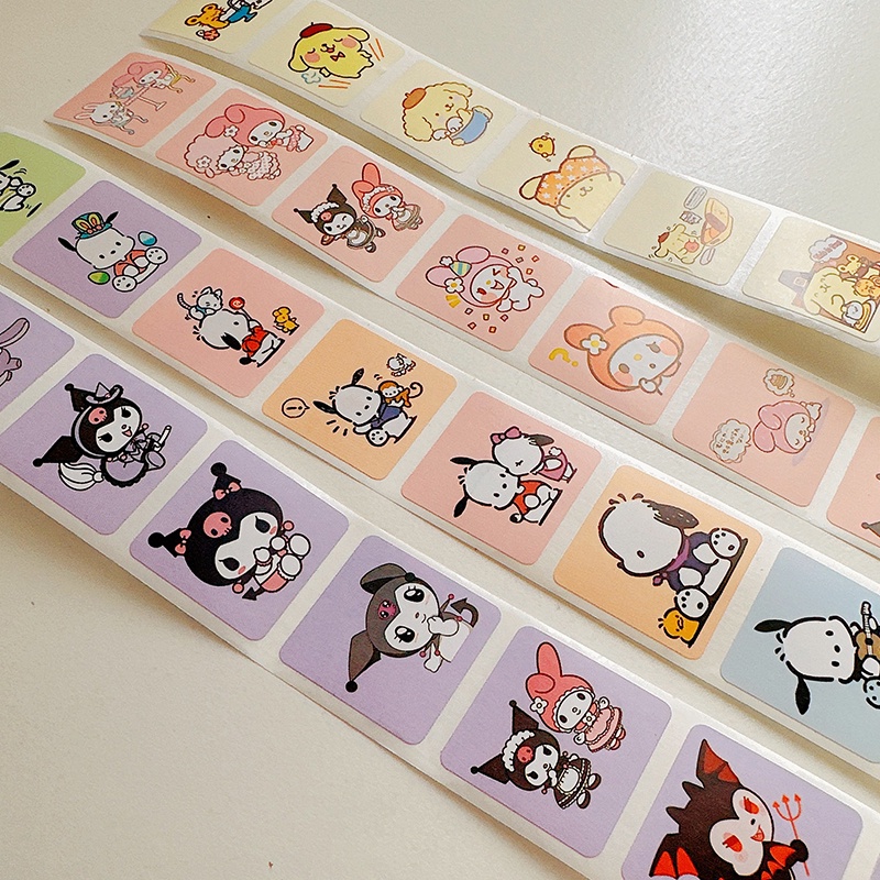 500pcs Roll Sanrio Character Sticker Tapes Cute Sealing Label Stickers