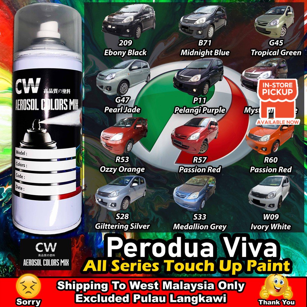 [ PERODUA VIVA ] Touch Up Paint All Colors CW Aikka Spray 370ml Viva ...
