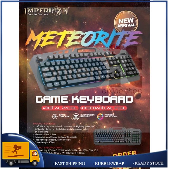 Imperion Meteorite Rainbow Backlight Gaming Keyboard | Shopee Malaysia