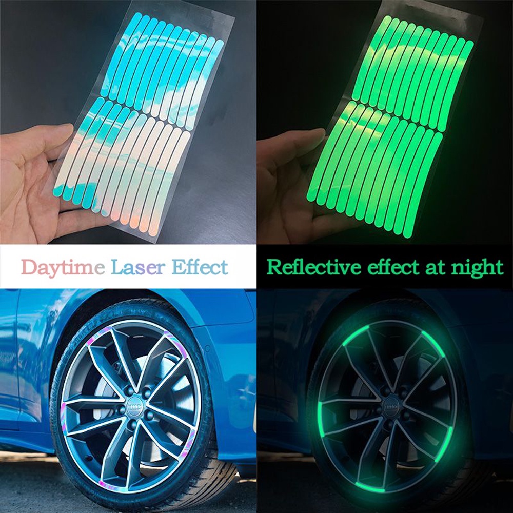 Highly Reflective Wheel Hub Tire Rim Stickers Decal Decor Motors ...