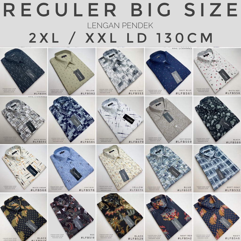 KEMEJA Lafino (XXL) -2XL- HEM/JUMBO Shirt BIG SIZE Short MOTIF/BATIK Pattern XXXL/XXXXL (Catalog ...