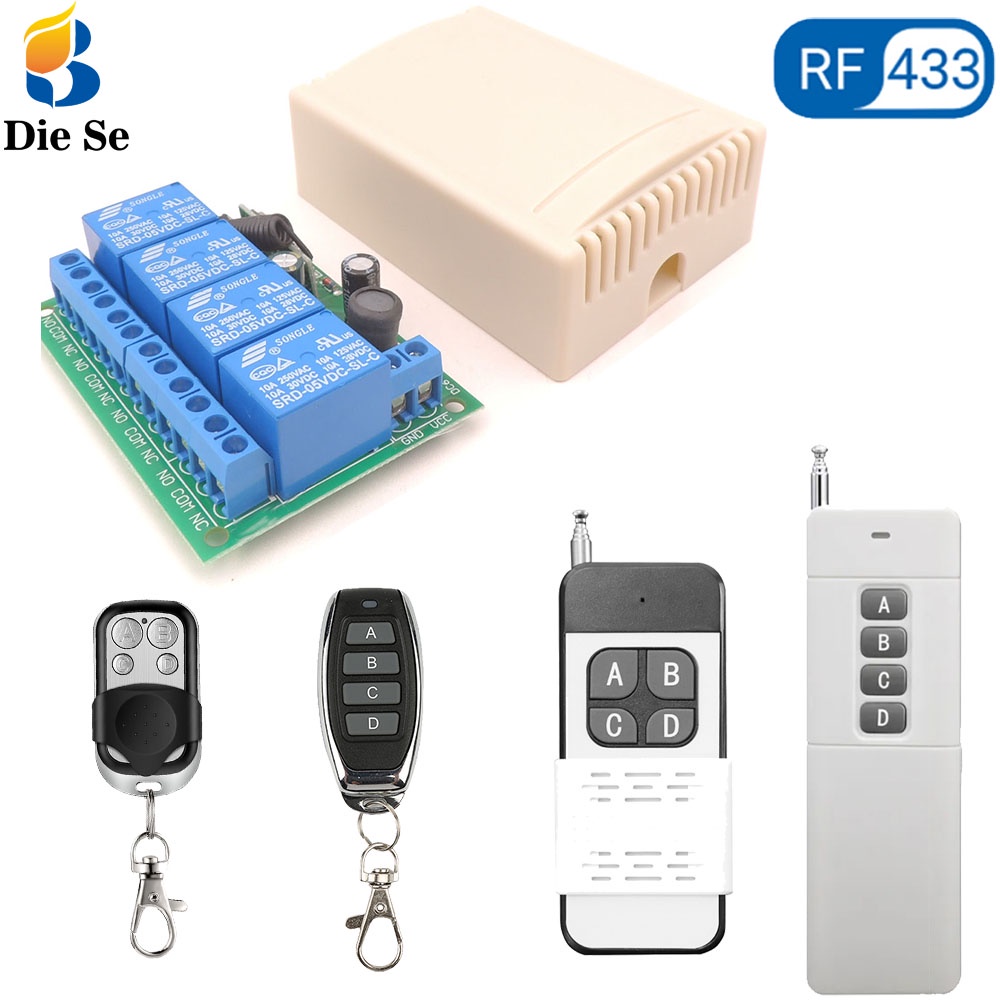 DC 6V 12V 24V 30V 4CH Remote Control Switch 433MHz 10A Receiver Module ...