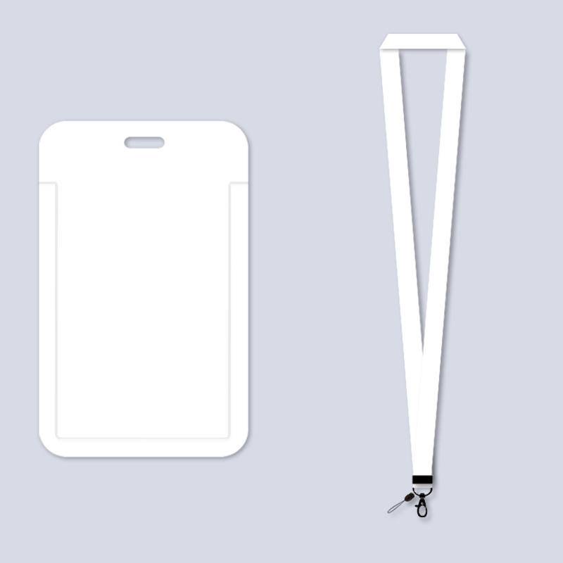 Ins Solid Color Card Holder with Long Lanyard for Student Car Card Meal ...
