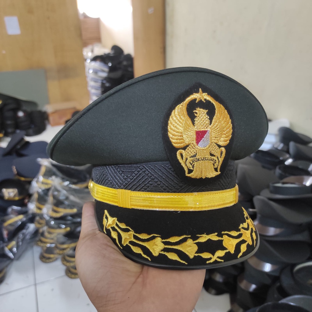 Pet Hat PAMEN TNI AD Army Officer PDU PDH Utama Jaya Ciputat | Shopee ...