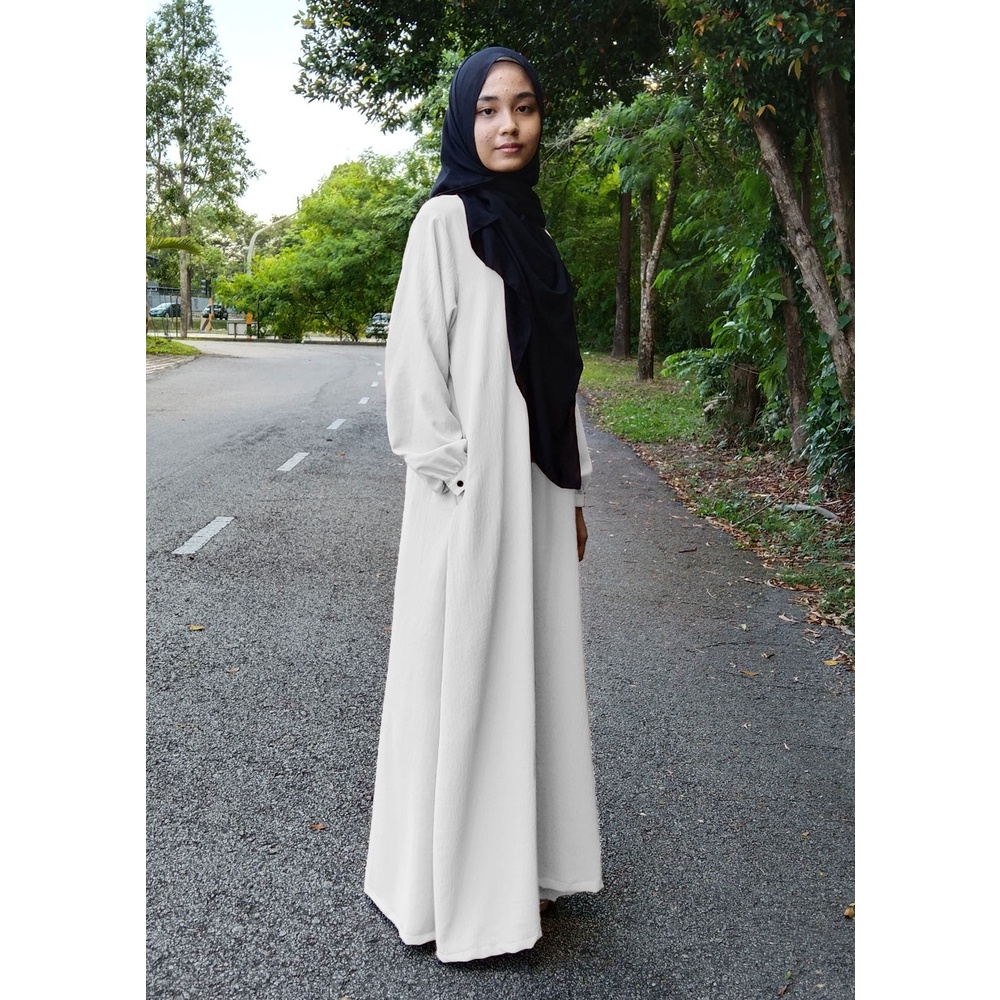 Jubah Putih Muslimah Hitam Jubah Hawa Ironless Women Dress Plus Size XS ...