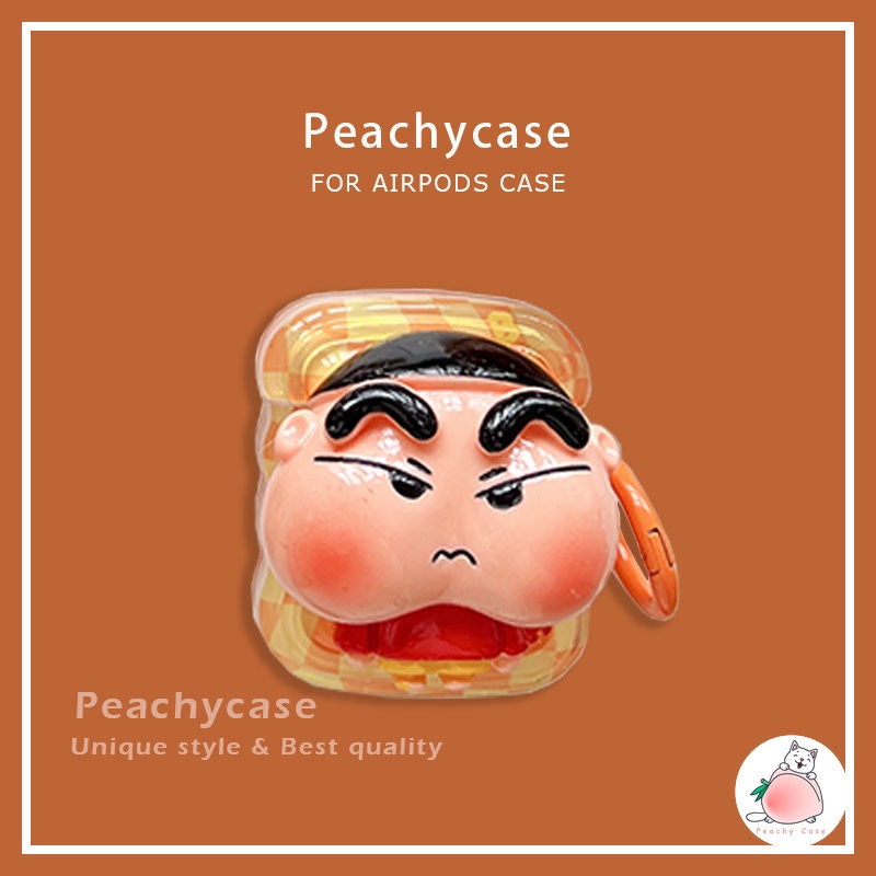 INS Yellow Lattice Crayon Shin Chan Wave Frame Wireless Earphone Case ...