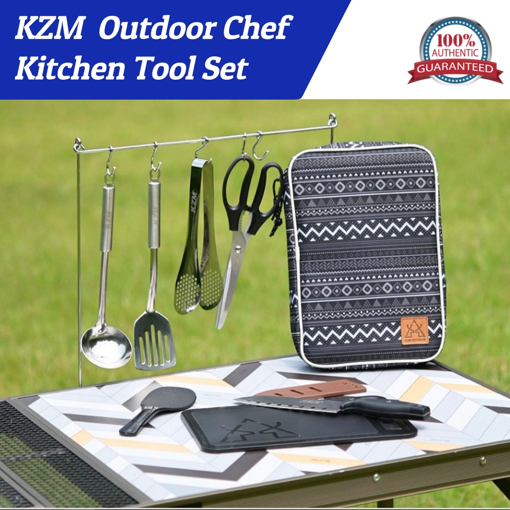[KZM] Outdoor chef Kitchen Tool Set /Camping /Cookware /Portable Pouch ...