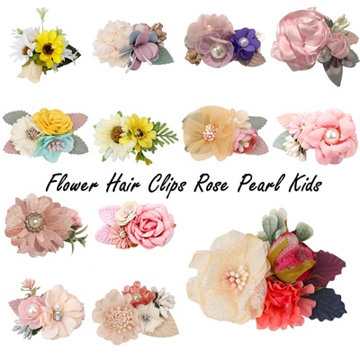 Flower Hair Clips Rose Pearl Kids | Sepit Rambut Bunga | Shopee Malaysia