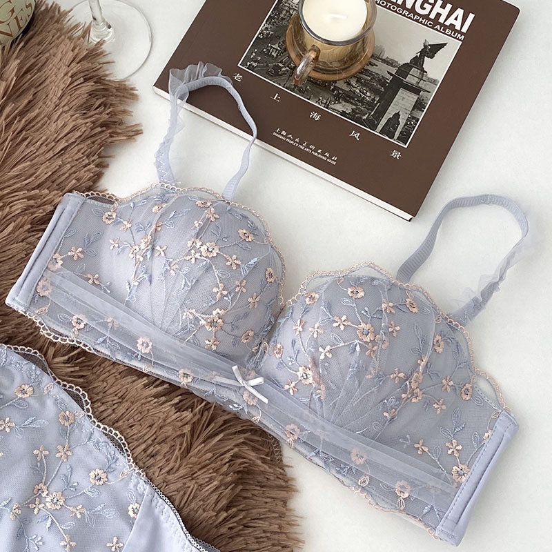 Embroidery Lace Push Up Bra Sexy Lingerie Fashion Bras | Shopee Malaysia