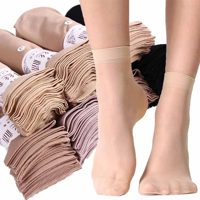 10 Pairs Summer Female Short Skin Socks Women's Thin Crystal ...