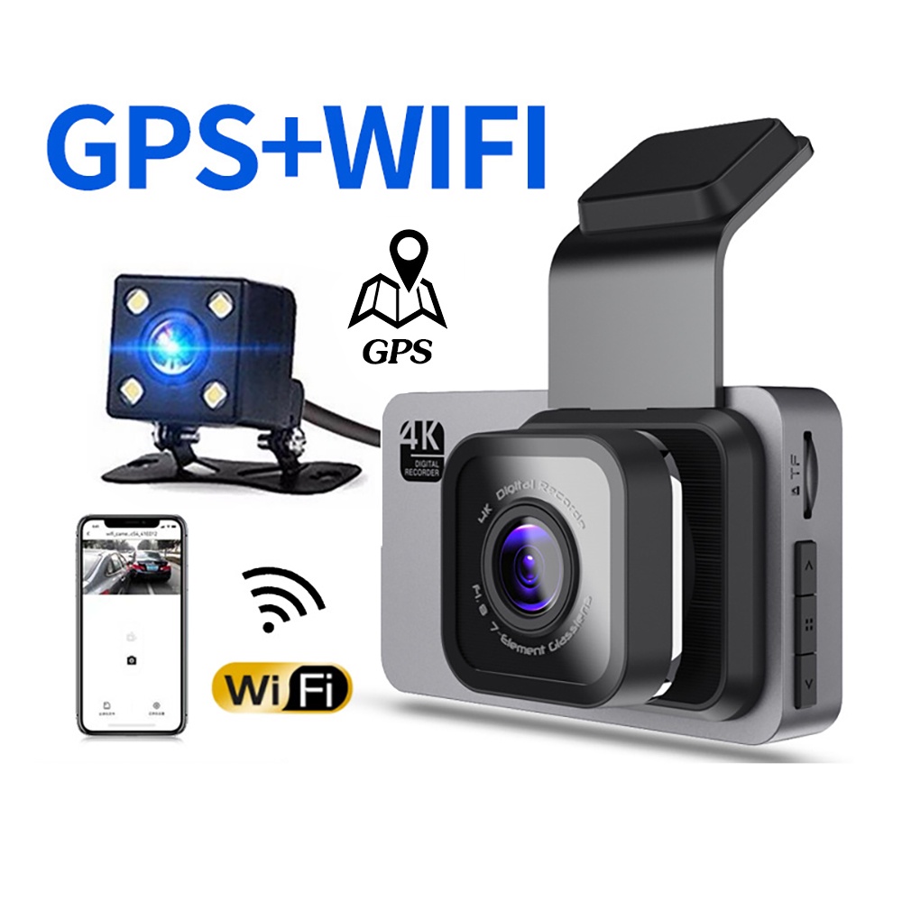 Car DVR WiFi 1296P FHD Dash Cam Rear View Vehicle Camera Video Recorder ...