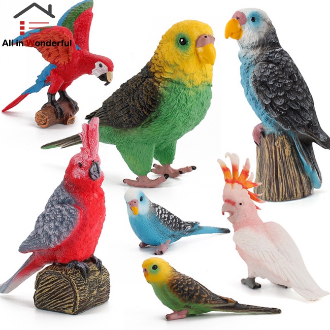 WS Simulation Bird Action Figures Parrot Macaws Budgerigar Lifelike ...