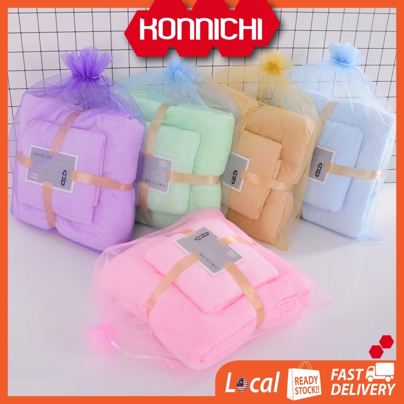 Tuala Mandi Hotel Towel 2 in 1 Microfiber Bath Towel Face Towel Set ...