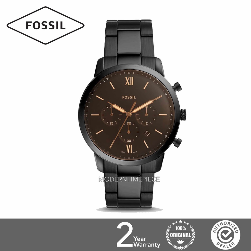 FOSSIL FS5525 Neutra Chronograph Black Stainless Steel Watch | Shopee ...