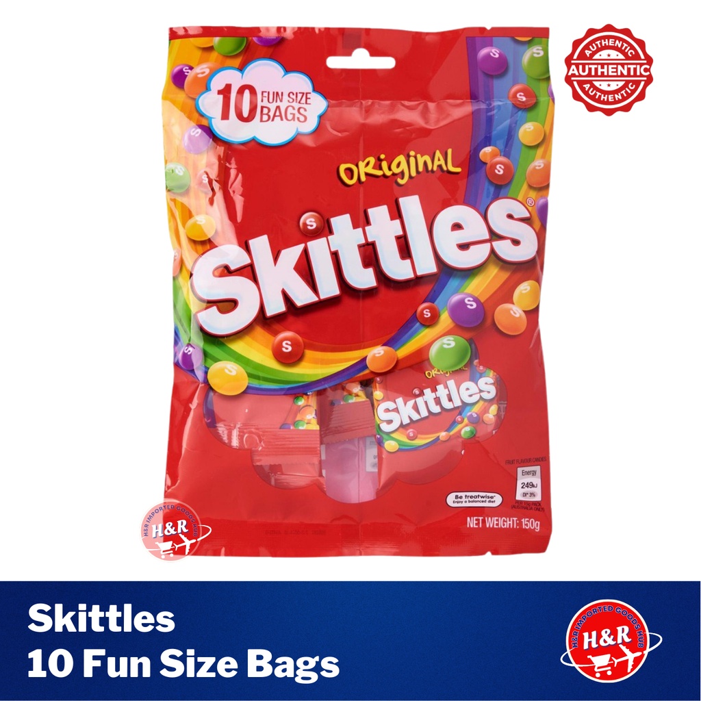 SKITTLES Fruits Sweets Fun Size Bags Multipack 10 x 15g (150g) | Shopee ...