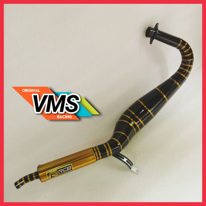 HITAM Rx KING RACING Exhaust Under COBRA Black Striped GOLD | Shopee ...