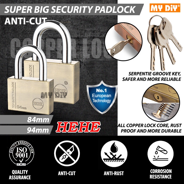 MYDIYHOMEDEPOT - HEHE 84mm & 94mm Super Big Security Padlock Mangga ...