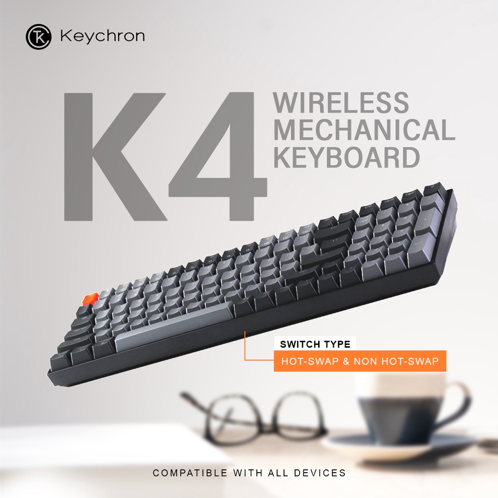 # Keychron K4 V2 - 96% Layout Wireless RGB Aluminum Mechanical Keyboard ...