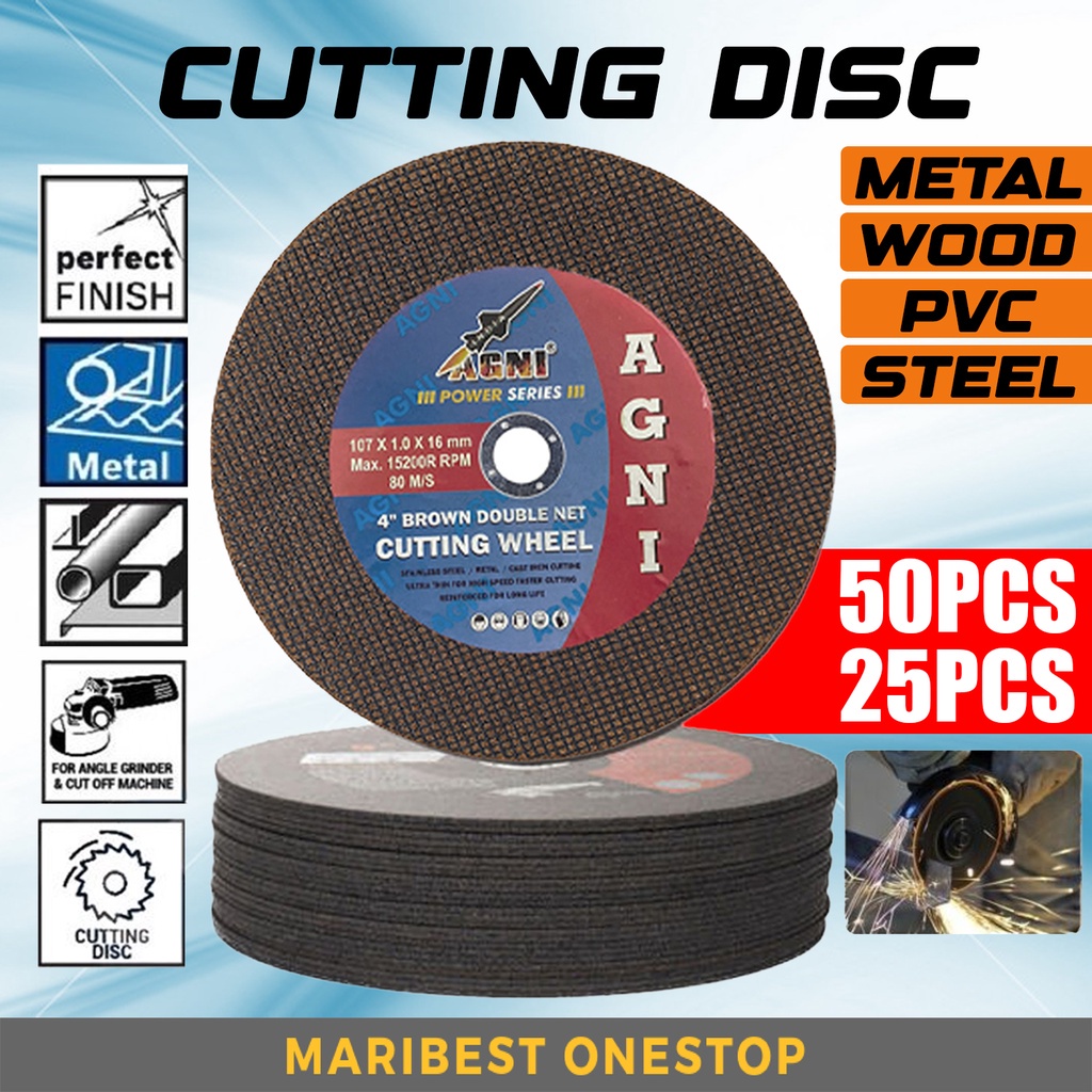 50PCS Metal Cutting Disc 4 Inch Mata Grinder Disc Potong Besi Grinding ...