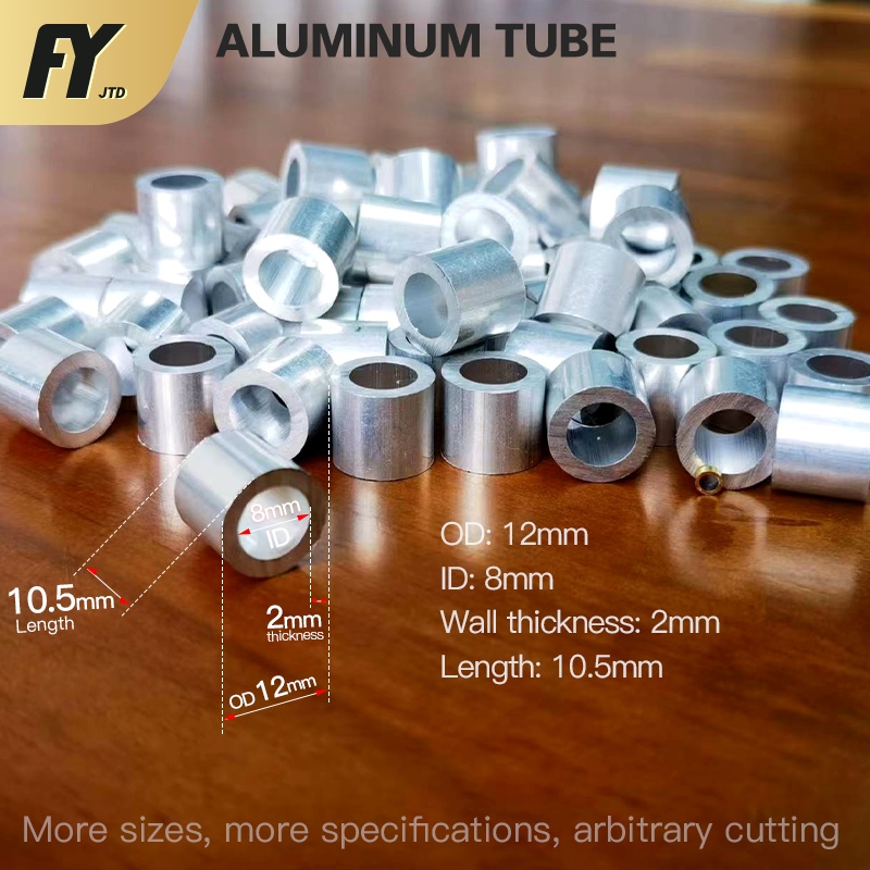 FUYI Aluminum tube OD 12mm alloy tube 12mm outer diameter 8mm inner ...