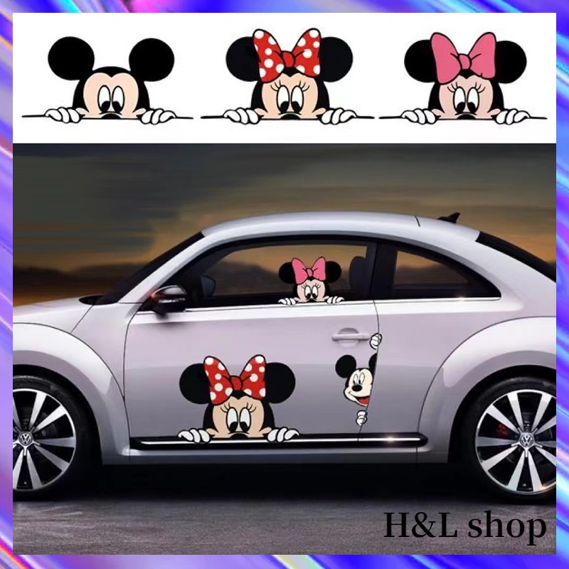 Hl Mickey Mouse Car Sticker Cute Cartoon Sticker Mickey Minnie Door ...
