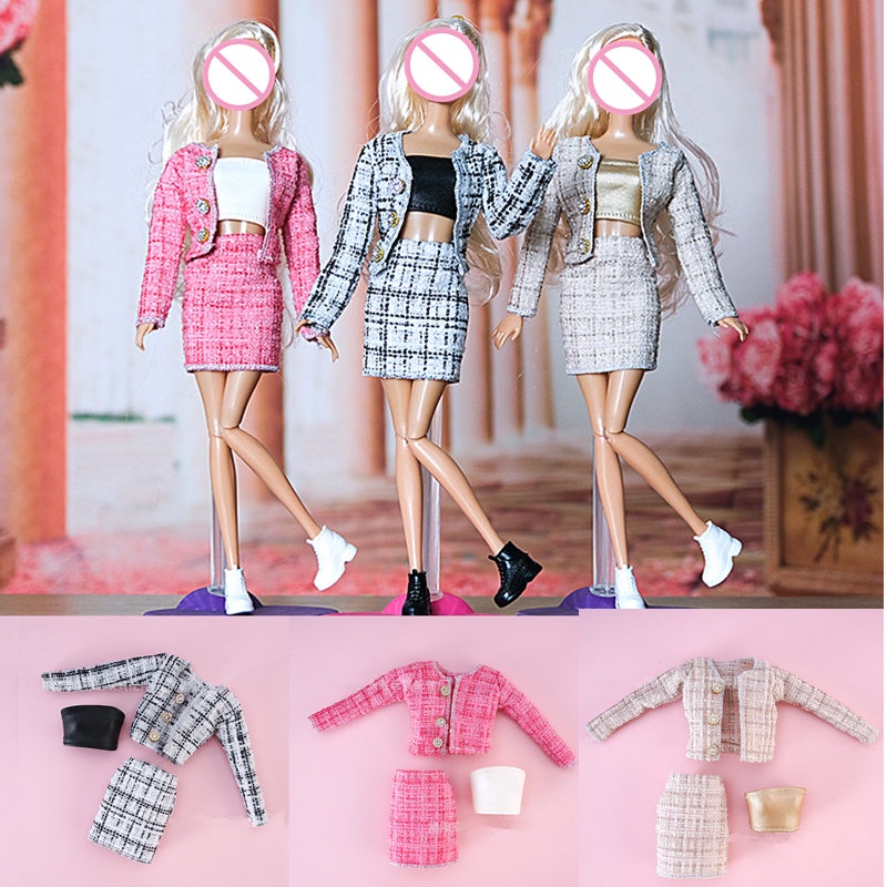 New Suitable for 30CM Dolls Clothes Temperament Coat Skirt Three-piece ...