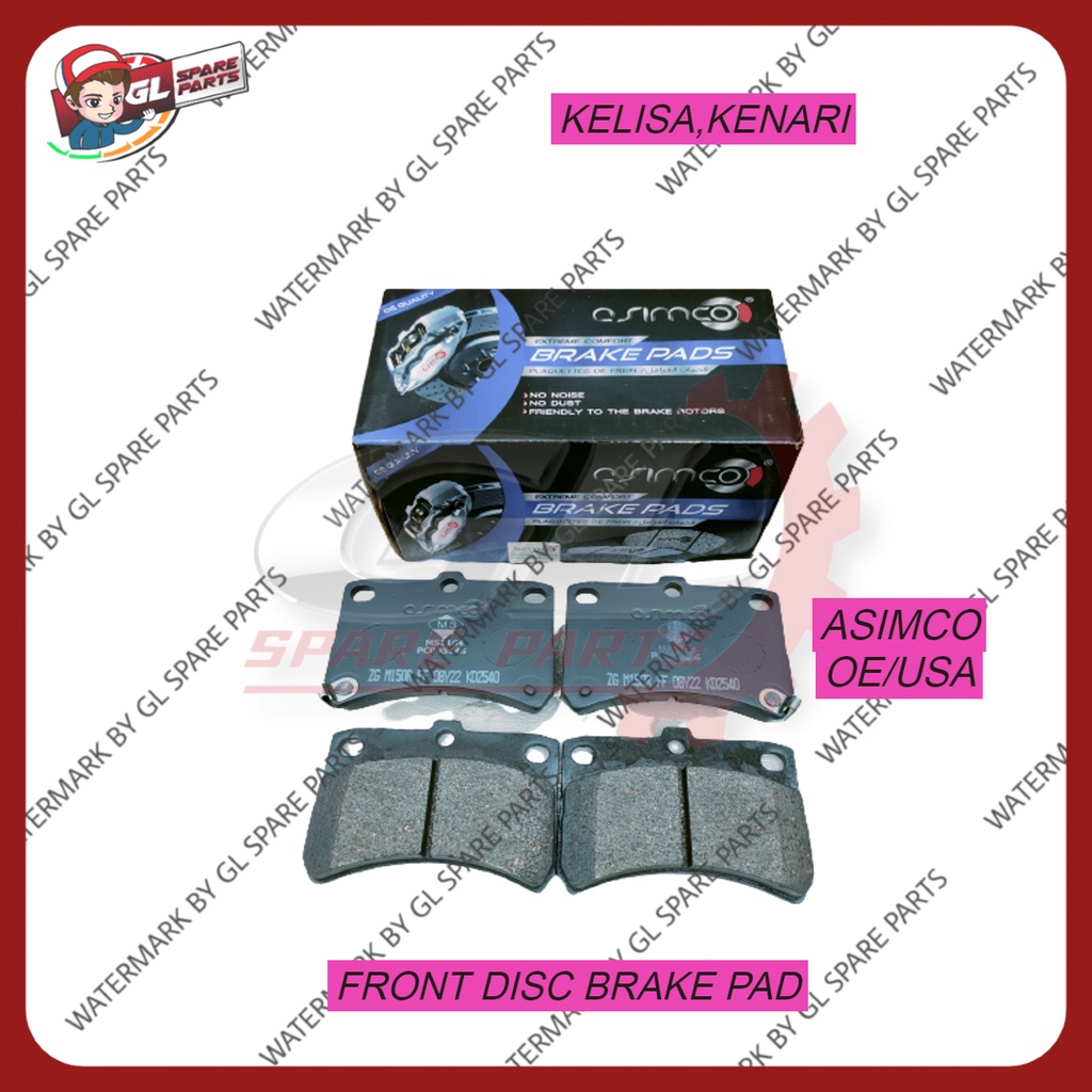 PERODUA KELISA KENARI FRONT DISC BRAKE PAD OE USA BRAND ASIMCO | Shopee Malaysia