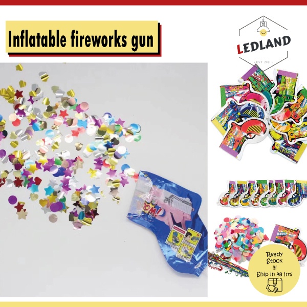 LEDLAND Inflatable fireworks foil gun handheld pop flower tiktok ...