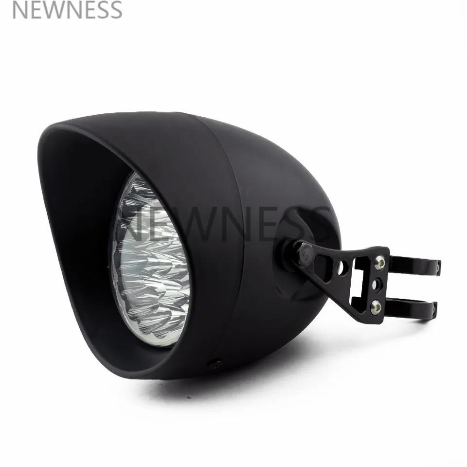 Motorcycle LED Bullet Headlight Head Lamp Lampshade Bracket Mask Mount ...