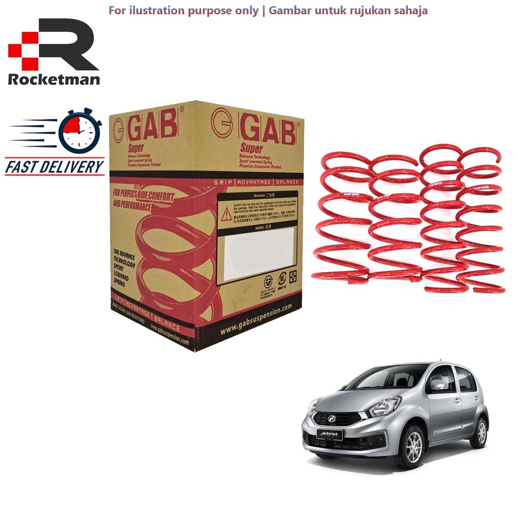 GAB SUPER SPORT LOWERED COIL SPRING SET PERODUA MYVI (4PCS) | Shopee Malaysia