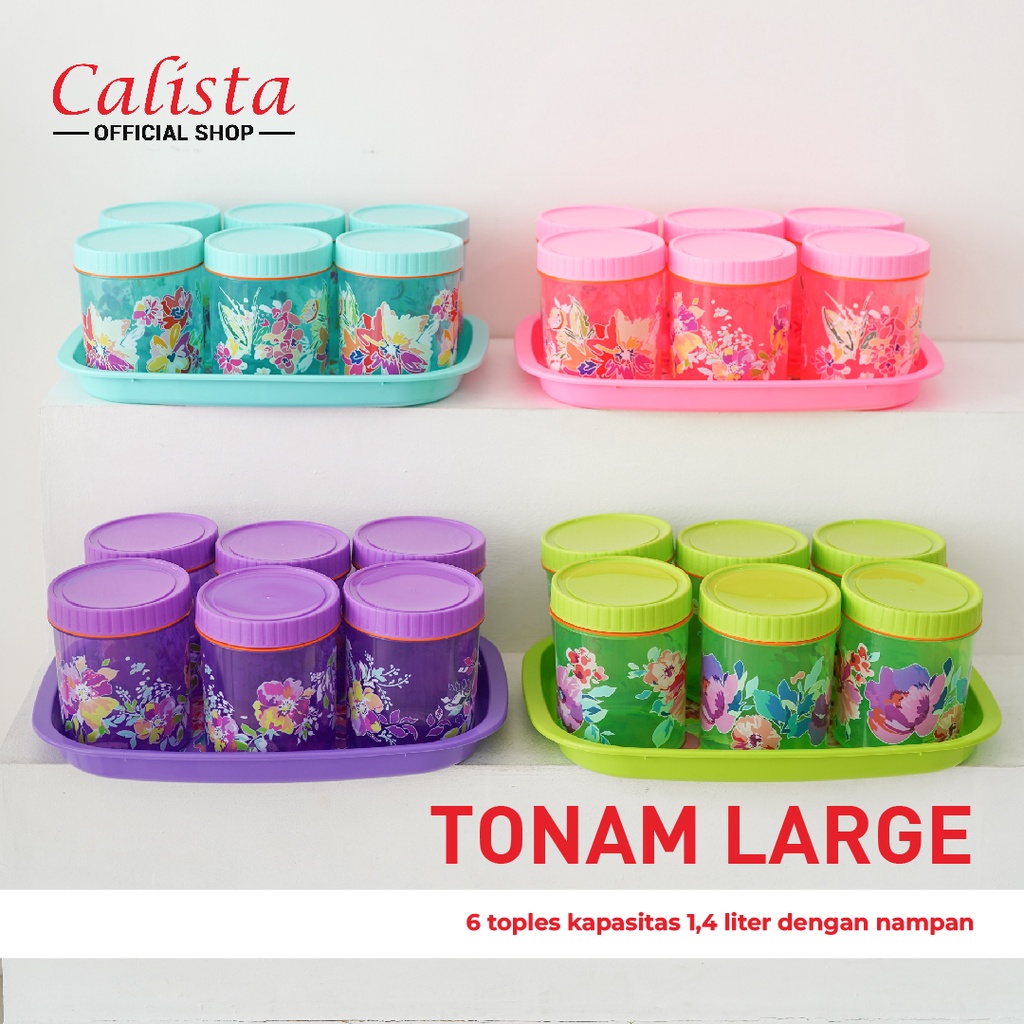 Calista Tonam Large Cake Jar and Tray Set 7 in 1 (1400ml) | Shopee Malaysia