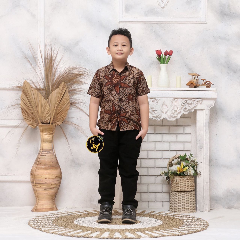 KEMEJA Children's Batik Shirts, Short Sleeve Batik Shirts for Boys Ages ...