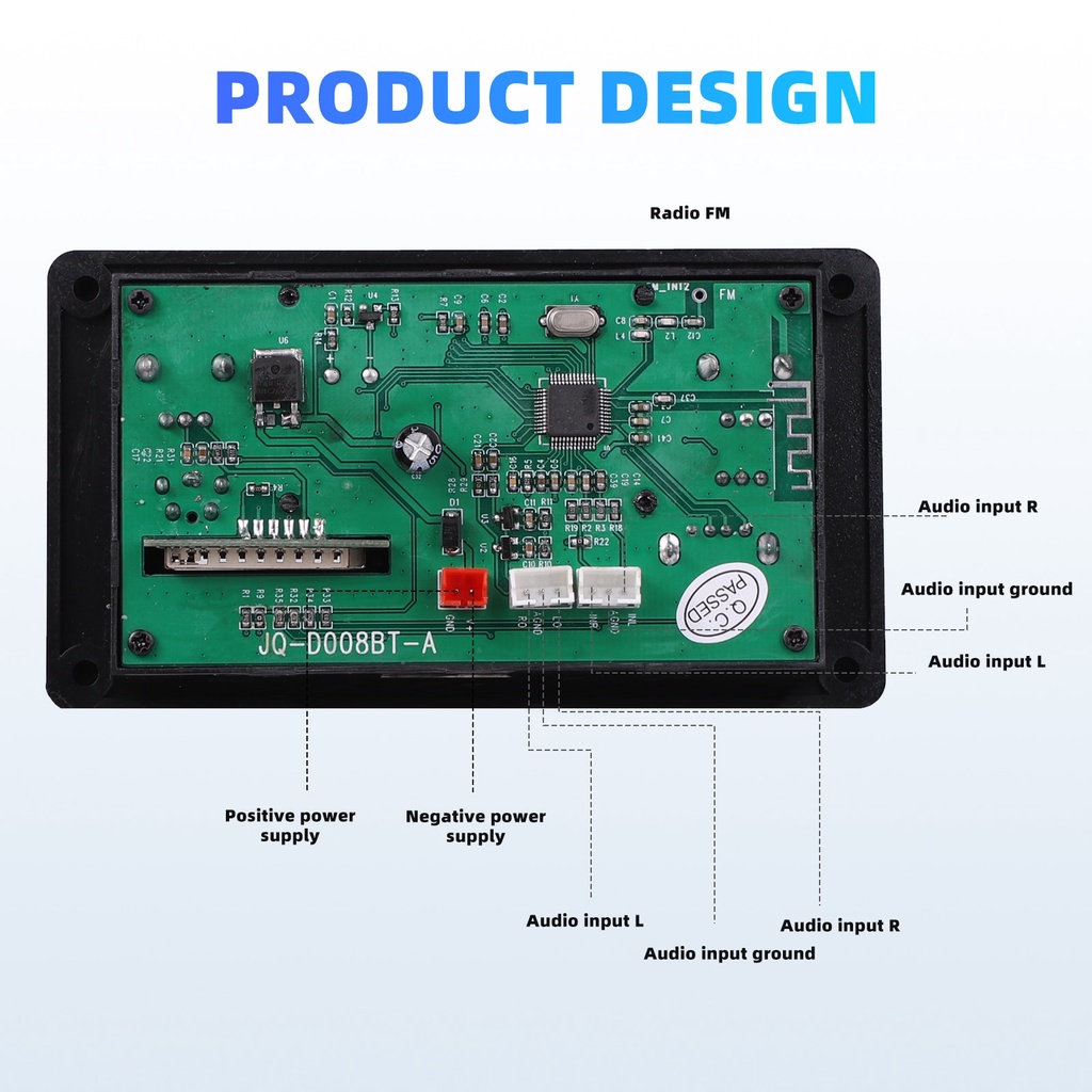 LCD Lyrics Display Bluetooth 5.0 MP3 Decoder Board Support Handsfree ...