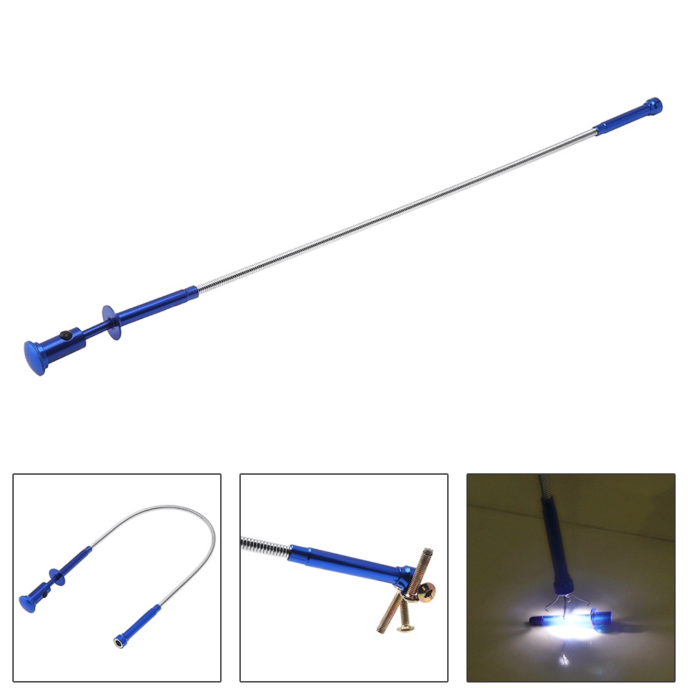 Claw Magnetic Pick-up Tool 4 Claws with Bright LED Light Flexible ...