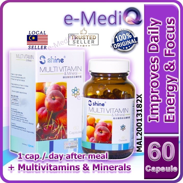 Shine Multivitamin & Mineral Multi Vitamin 60s Capsules (Exp: Mar/2027 ...