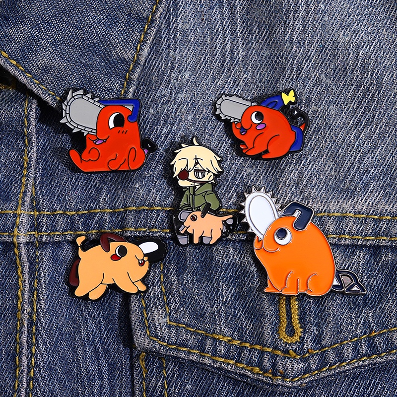 Chainsaw Man Enamel Pin Apanese Anime Cartoon Animals Character Badges ...