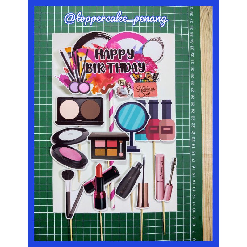 Makeup Cake Topper Birthday Decoration Set Topper Cake Custom Name ...