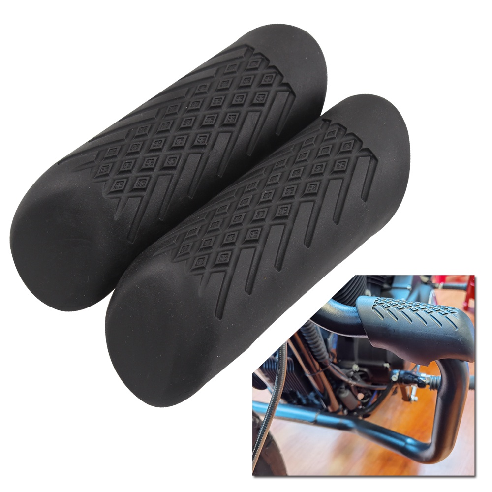 Universal Crash Bar Knee Legs Protector Cover Engine Guard Rubber Pegs ...
