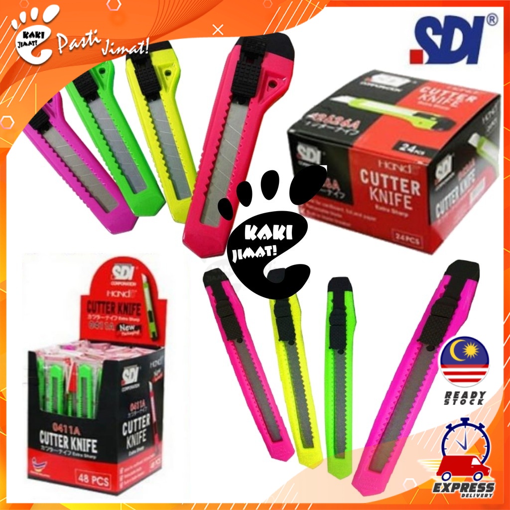 SDI Cutter Knife 0411A / 0426A Student Knife Pisau Pemotong Office ...