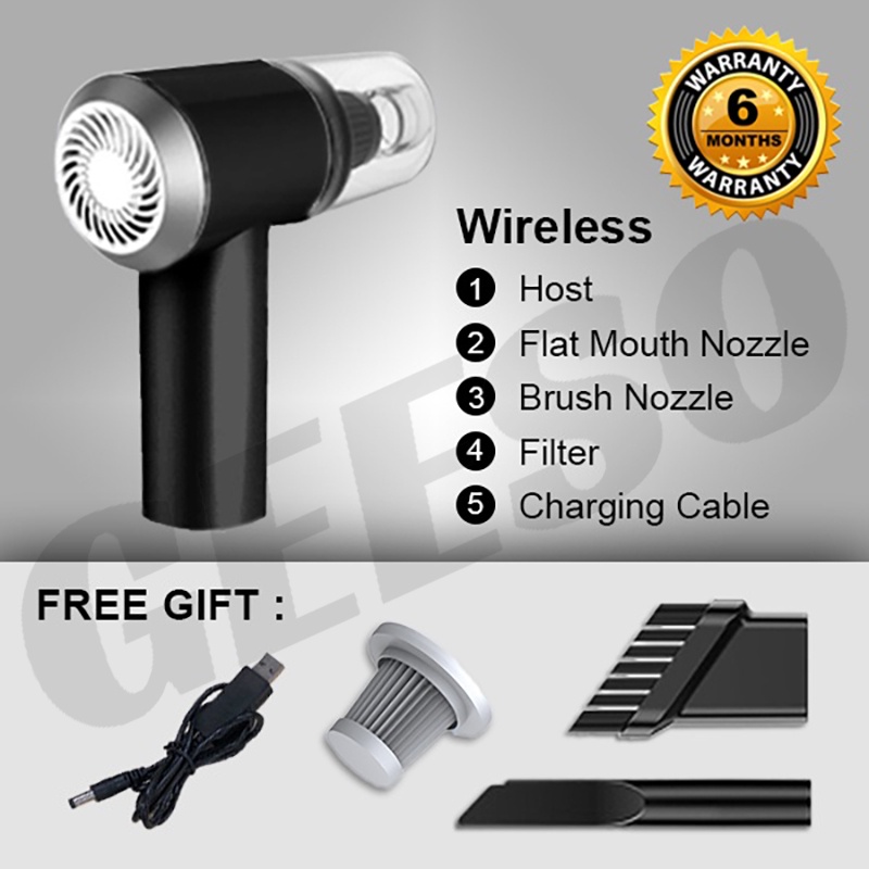 GEESO 9900PA Wireless Car Vacuum Cordless Cleaner Mini Vacuum Kereta ...