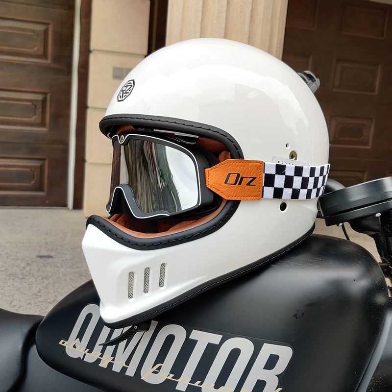 Retro Full helmet motorcycle net red helmet | Shopee Malaysia