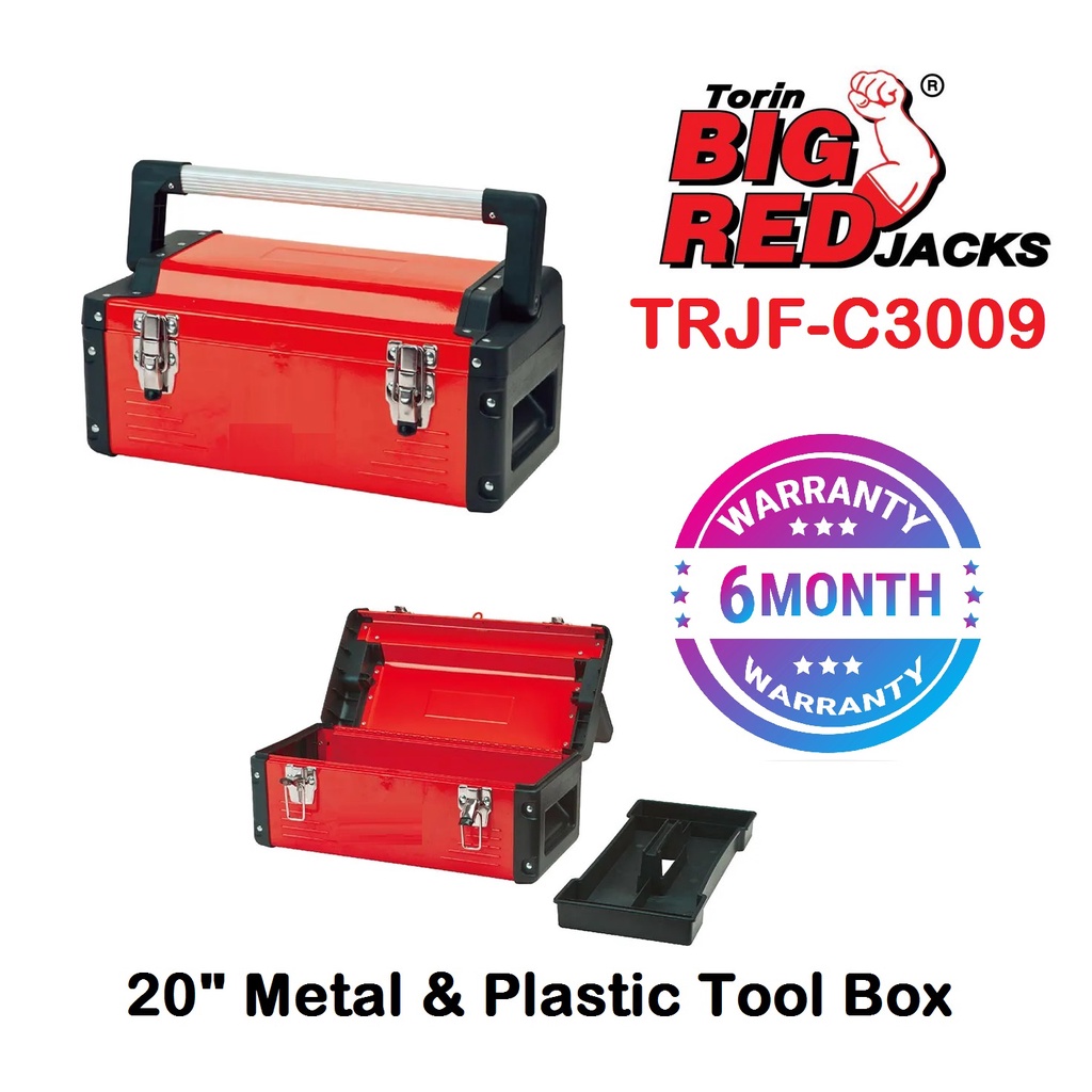 Torin BigRed (C3009) 500mm / 20-inch Steel & Plastic Handy Tool Box ...