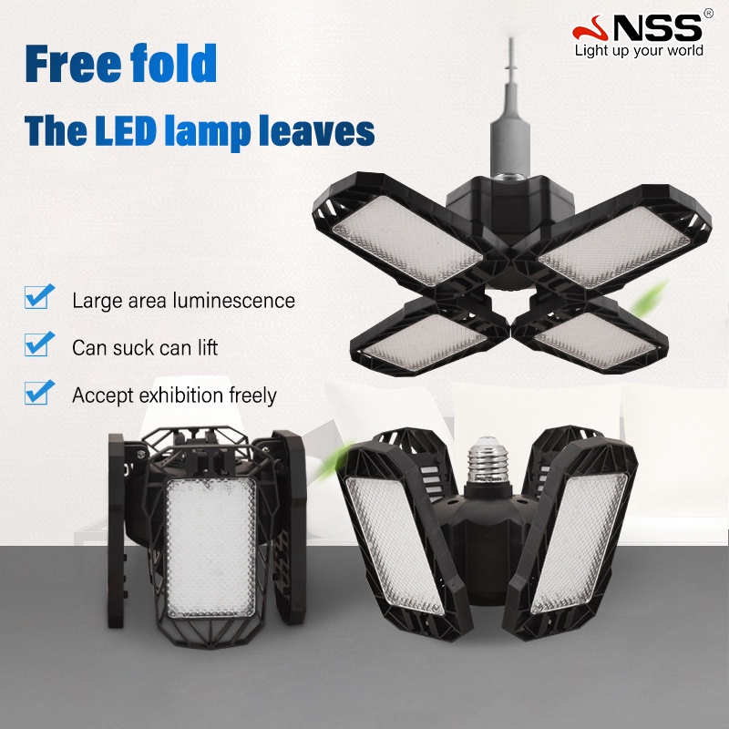NSS foldable fan blade light garage light E27 ceiling light 60W/80W (3 ...