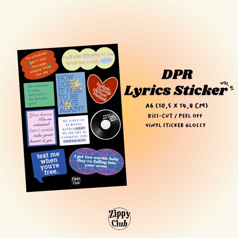 Dpr Lyrics sticker Sheet vol.1 / DPR lyric sticker - DPR IAN - DPR LIVE ...