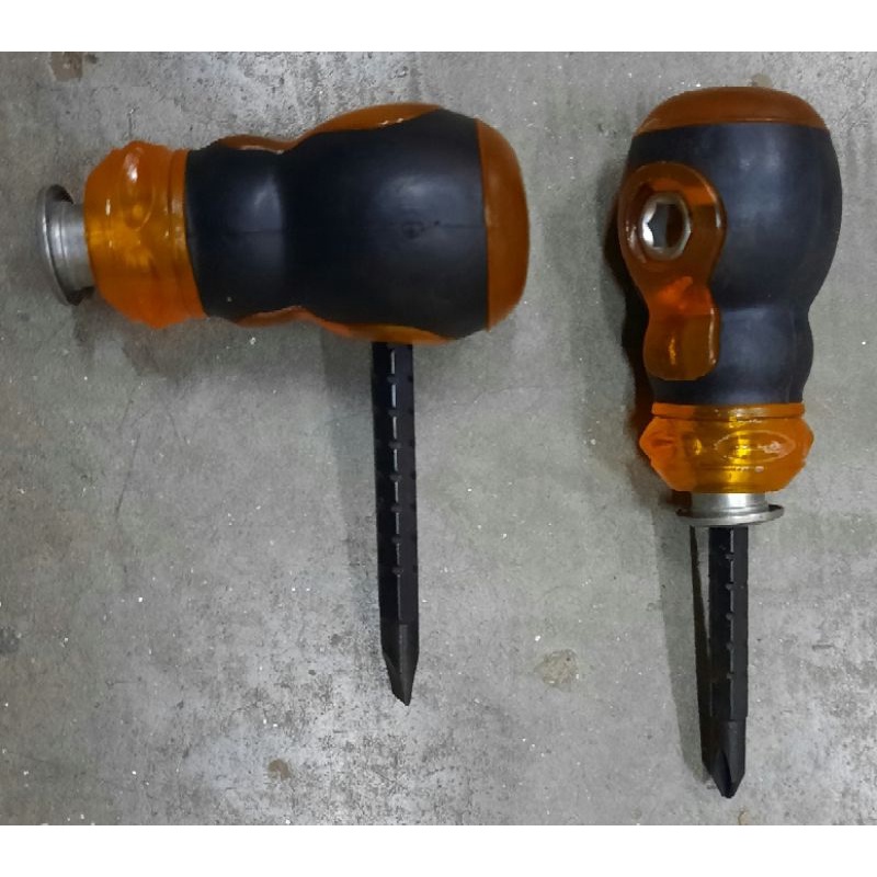 2 way screw driver 2 in 1 compact stubby size flat slotted phillips ...