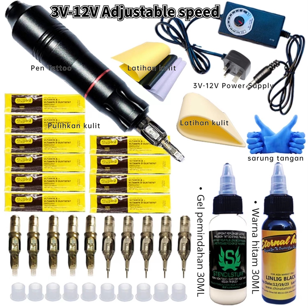 Tattoo pen motor machine set novice beginner student full tool self ...