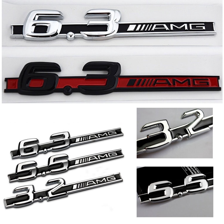 Car Stickers Chrome Badge Emblem For 3.2 AMG Logo AMG Stickers For ...